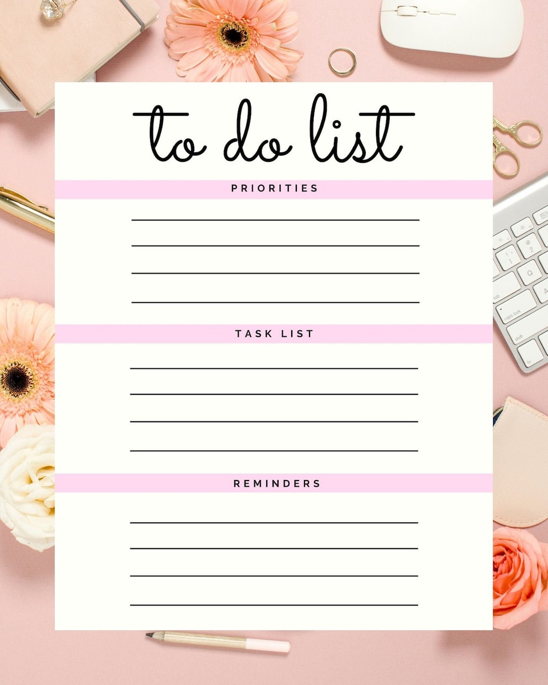 To Do List, Daily Task List, to Do List Printable Page - Etsy