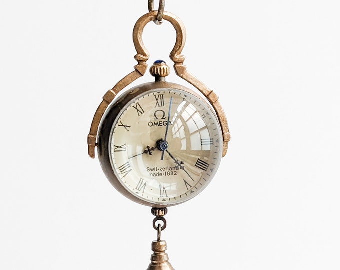 Glass Ball Watch, Vintage Omega Wind up Pocket Watch, Albert Chain ...