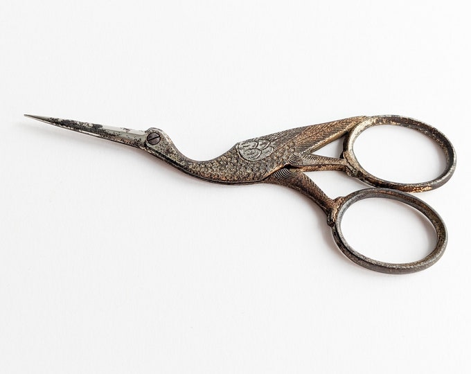 30s Stork Embroidery Scissors, Crane Cross Stitch Needlepoint Scissors ...