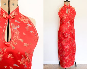 Red chinese dress | Etsy