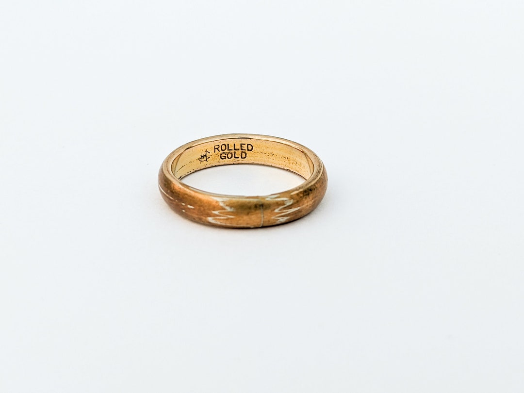 Vintage Wedding Band Ring, 60s Ladies Jewellery, Rolled Gold Brass ...