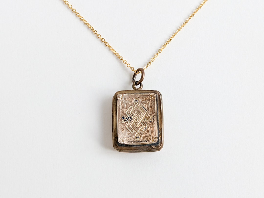 Antique Locket for Repair Rectangular Book Locket Ornate - Etsy
