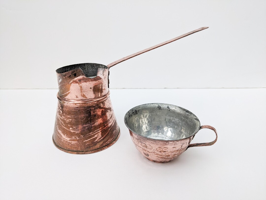 Vintage Copper Novelty Planters, Coffee Set, Coffee Pot, Plant Pot ...