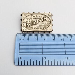 Mizpah Brooch, Antique Frame Brooch, Embossed Lapel Pin, Bobble Border ...