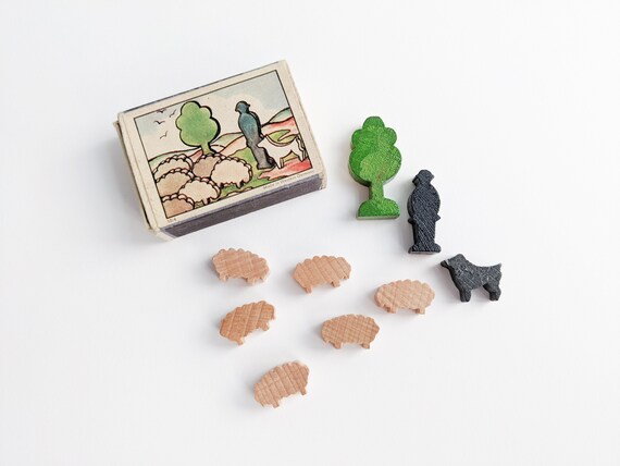 Juri Matchbox Set Miniature Wooden Farm Animals Play Set - Etsy