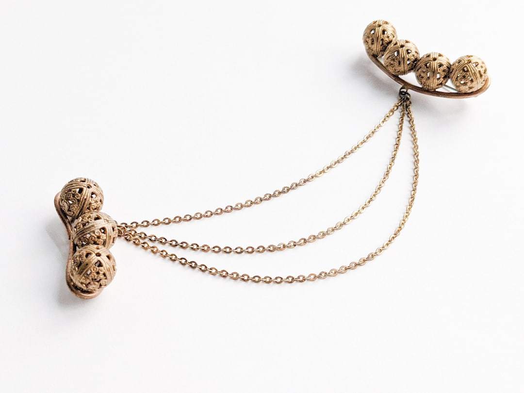 Antique Collar Pins, Cloak Clasp, Dangle Cable Chains Cape Brooch Pin ...