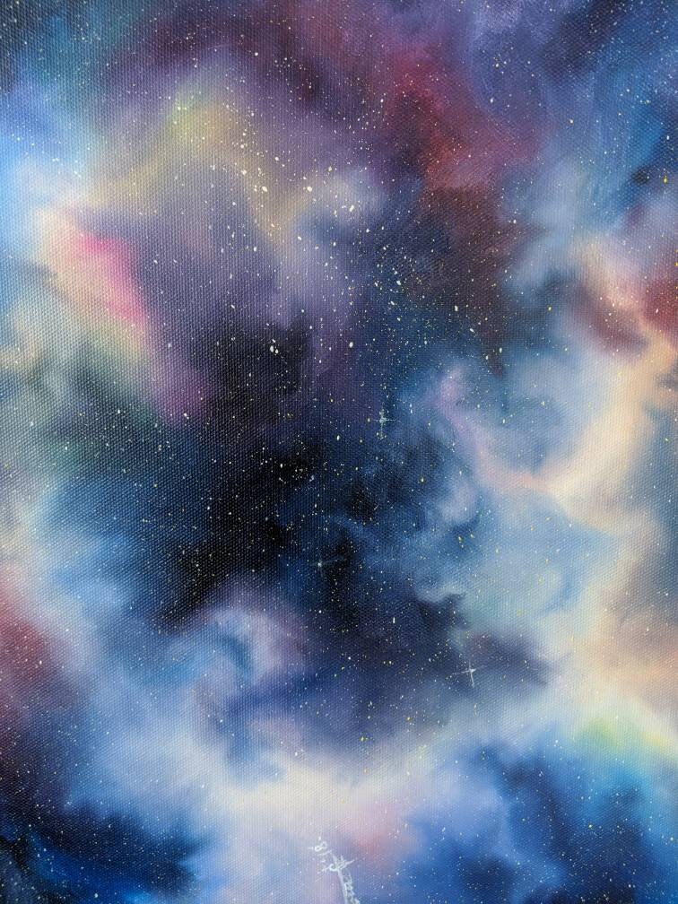 Galactic Oil Painting 16"x16" - Etsy