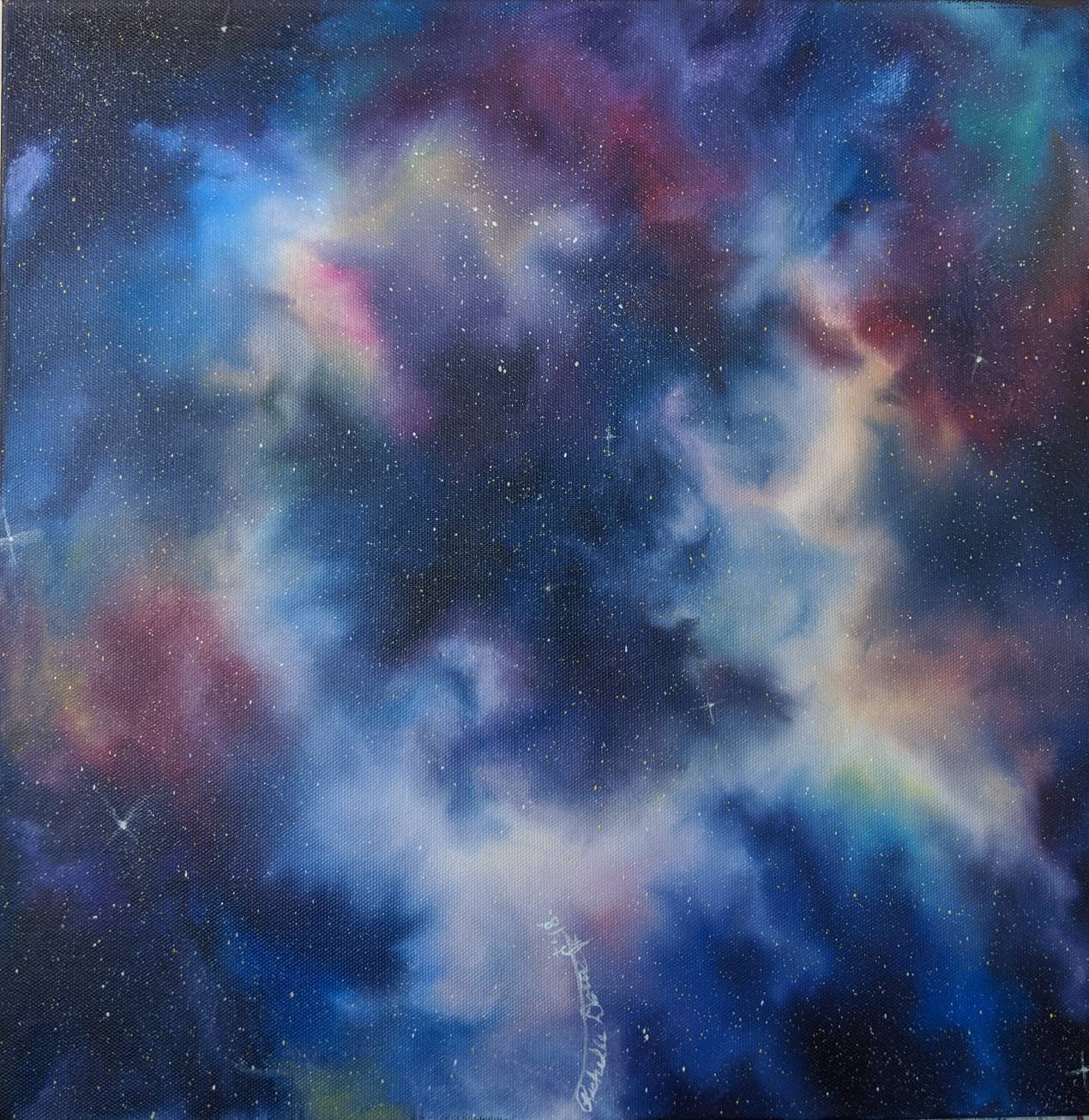 Galactic Oil Painting 16"x16" - Etsy