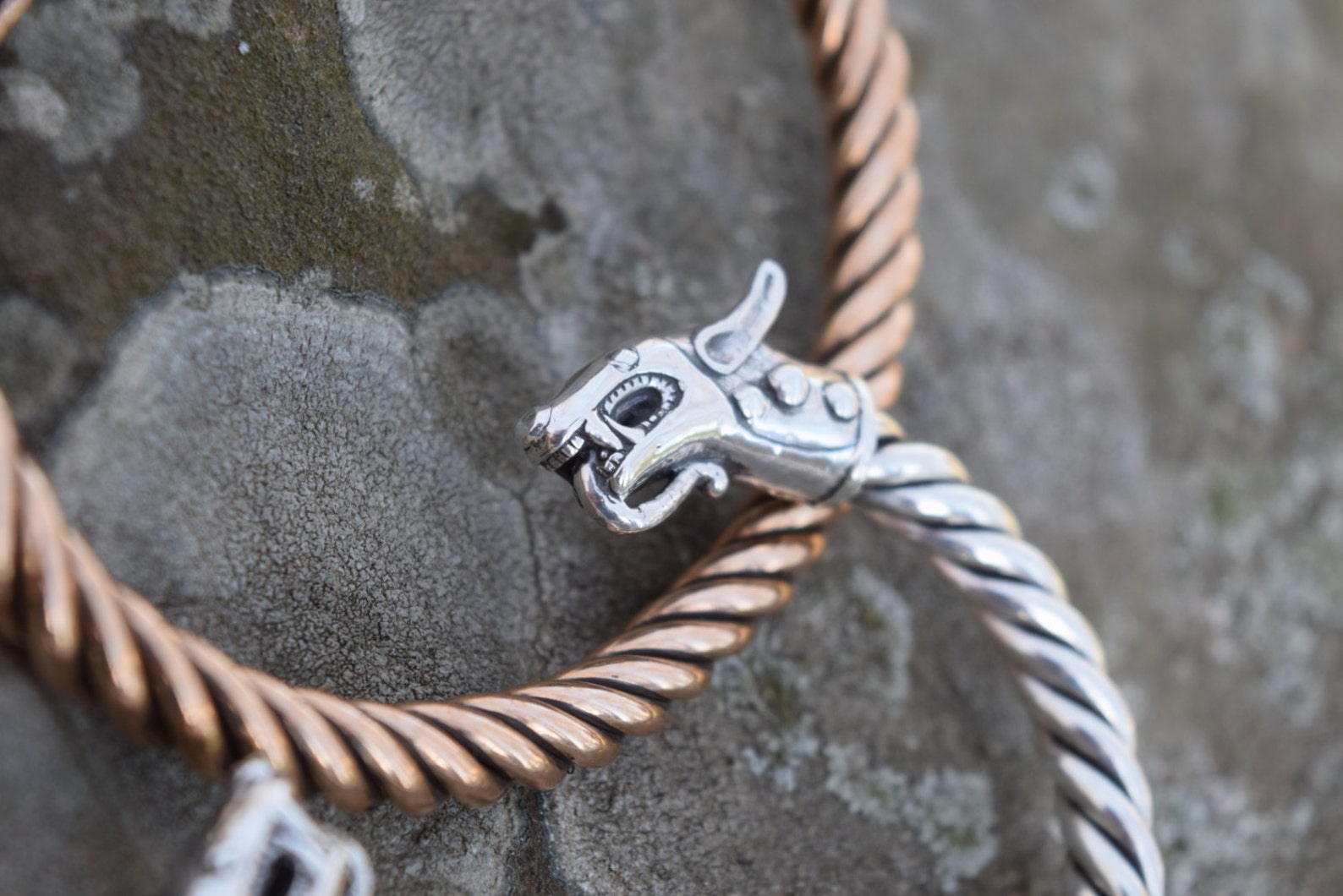 Saxon Wolf Torc Bracelet - Etsy