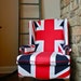 Flag Chair Vintage Wing Back Chairs Recovered With Heavy Cotton in the ...