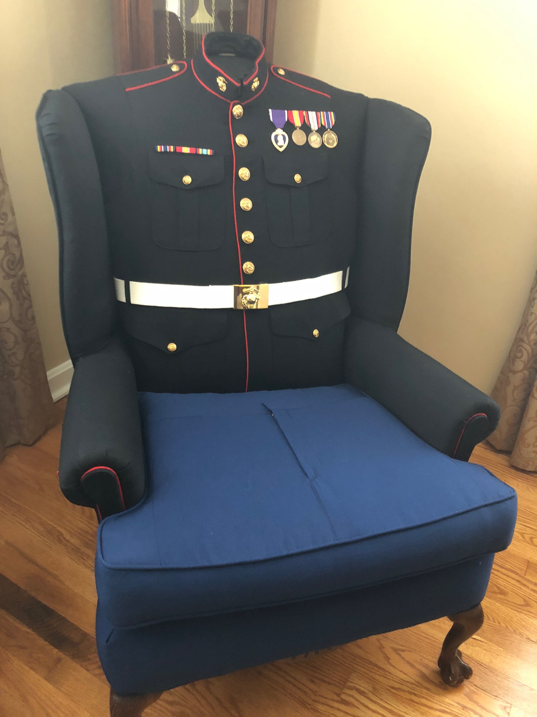 Military Uniform Wingback Chair - Etsy
