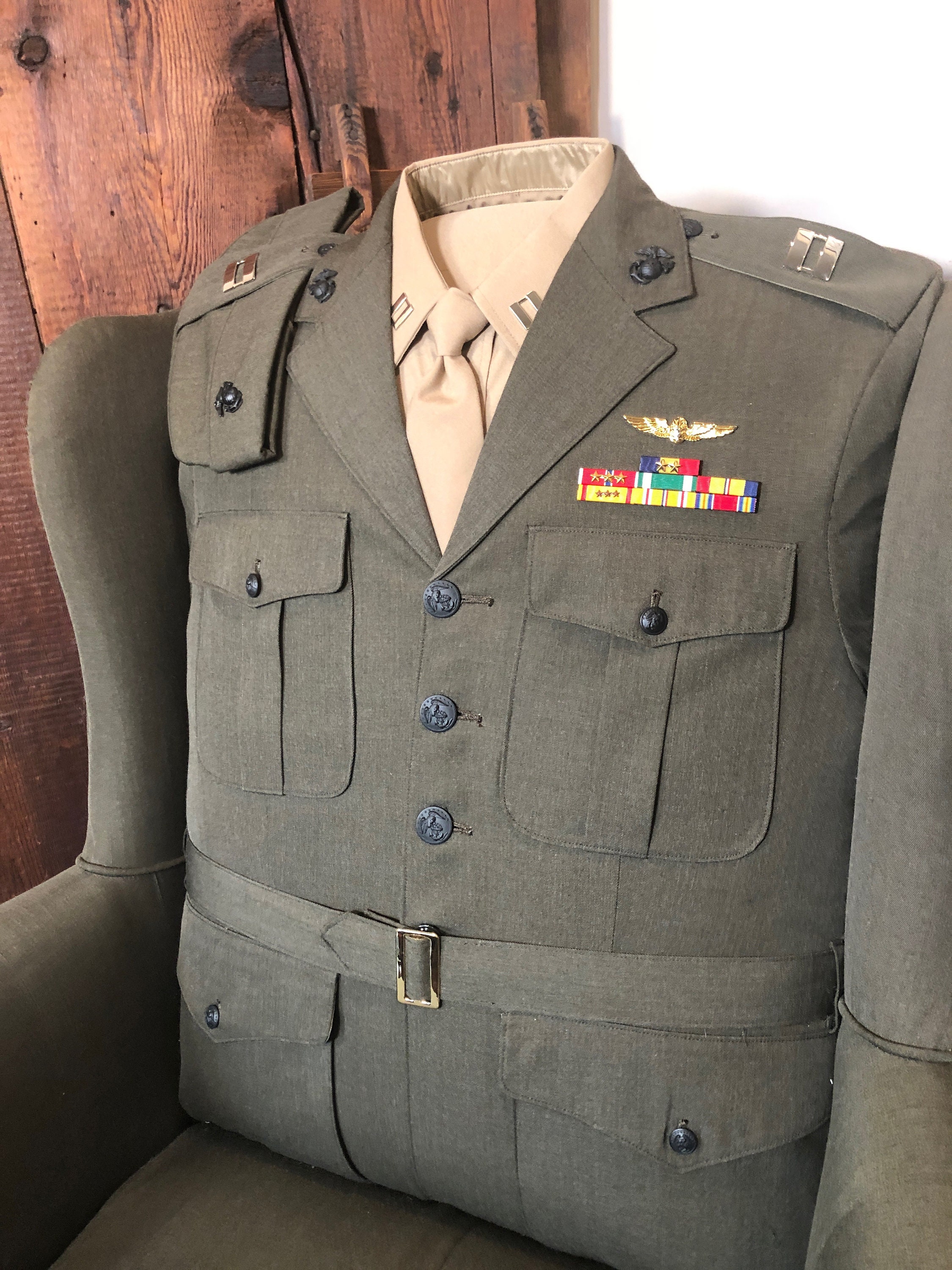 Military Uniform Wingback Chair - Etsy