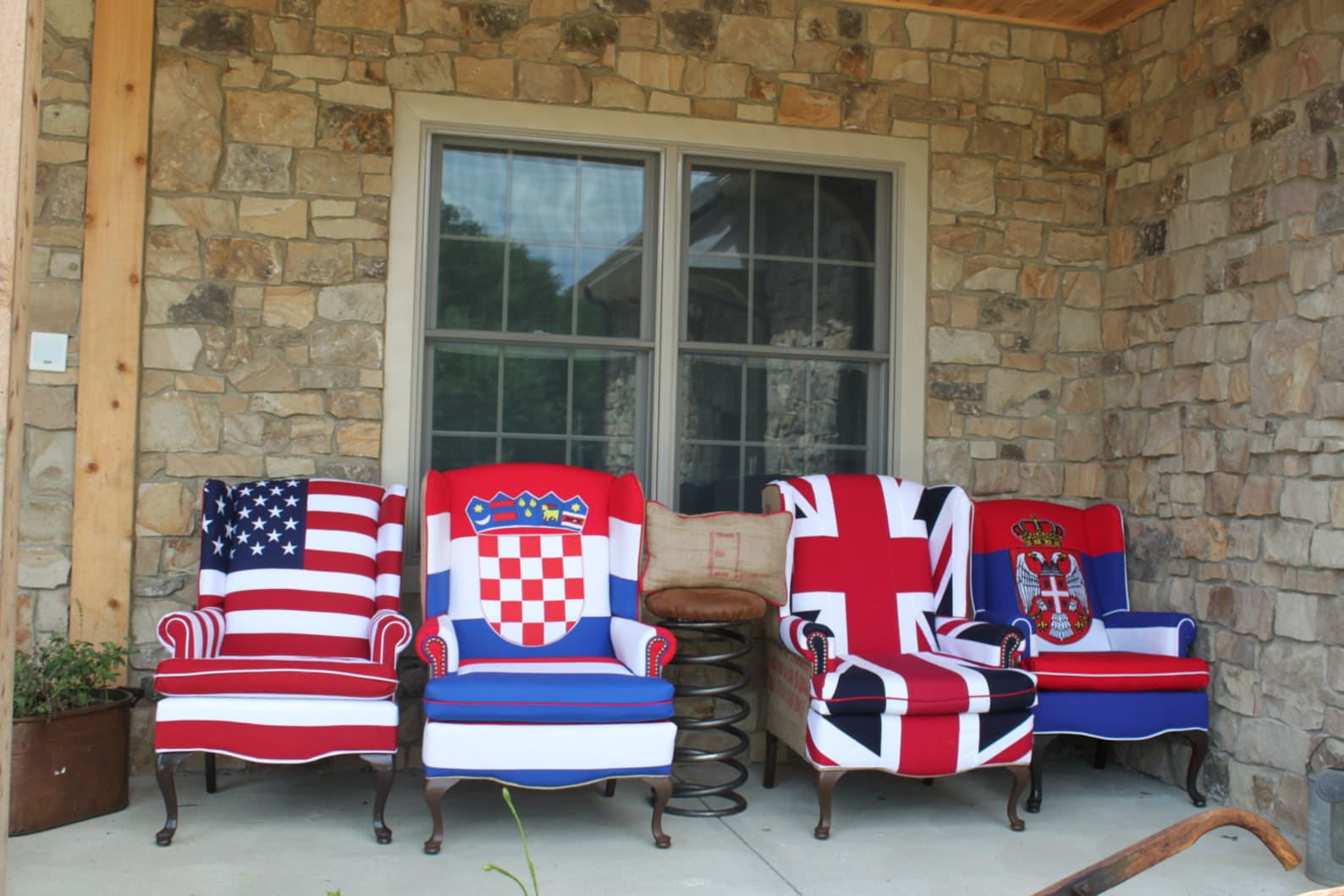 Union Jack Wing Back Chair - Heavy Cotton - Etsy
