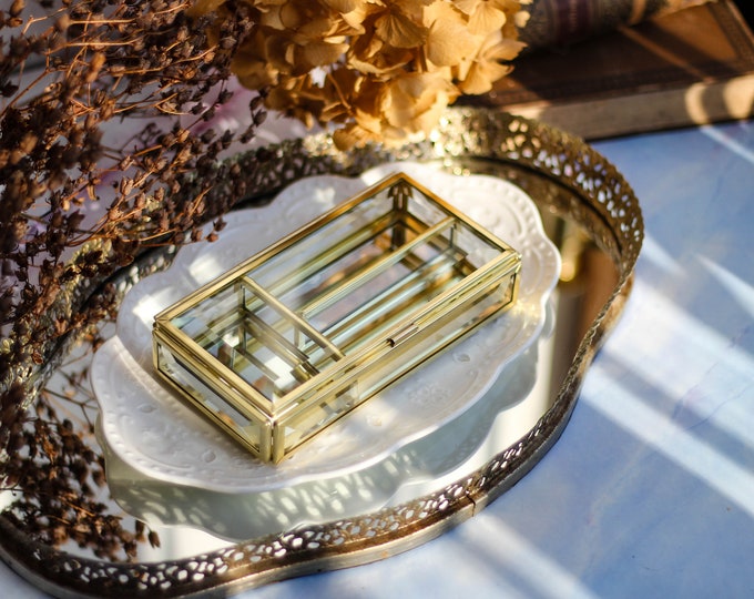 Rectangular Brass Box, Golden Box, Ring Box, Rectangular Ring Box ...