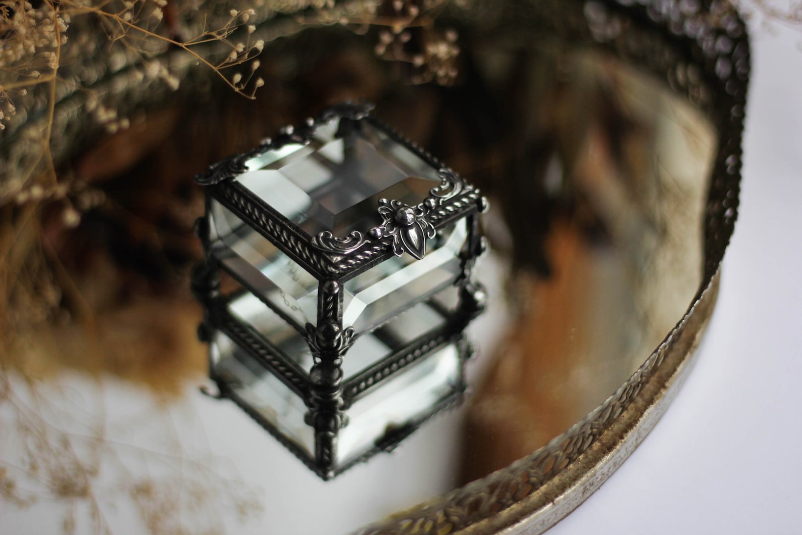 5x5x2.5cm Little Square Ring Box Glass Box Geometric Glass - Etsy