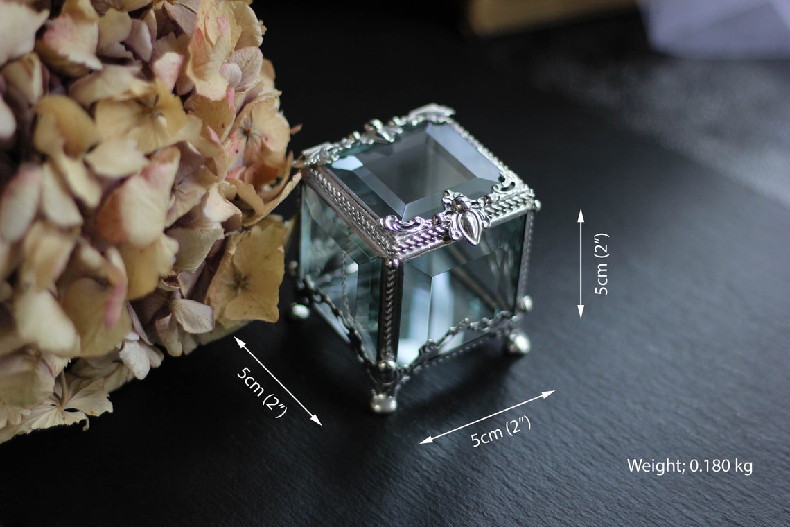 5x5x5cm Little Square Glass Box Ring Box Geometric Glass Box - Etsy