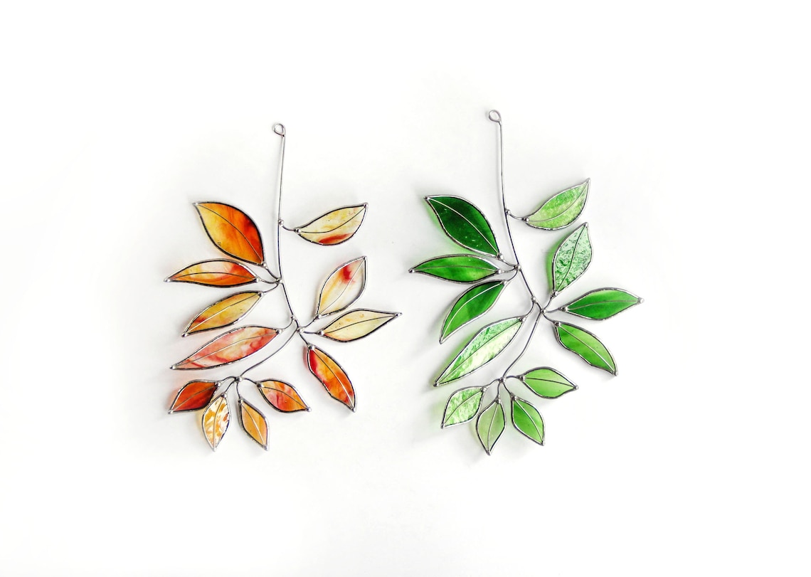 Stained Glass Tree Branch Stained Glass Window Hangings - Etsy