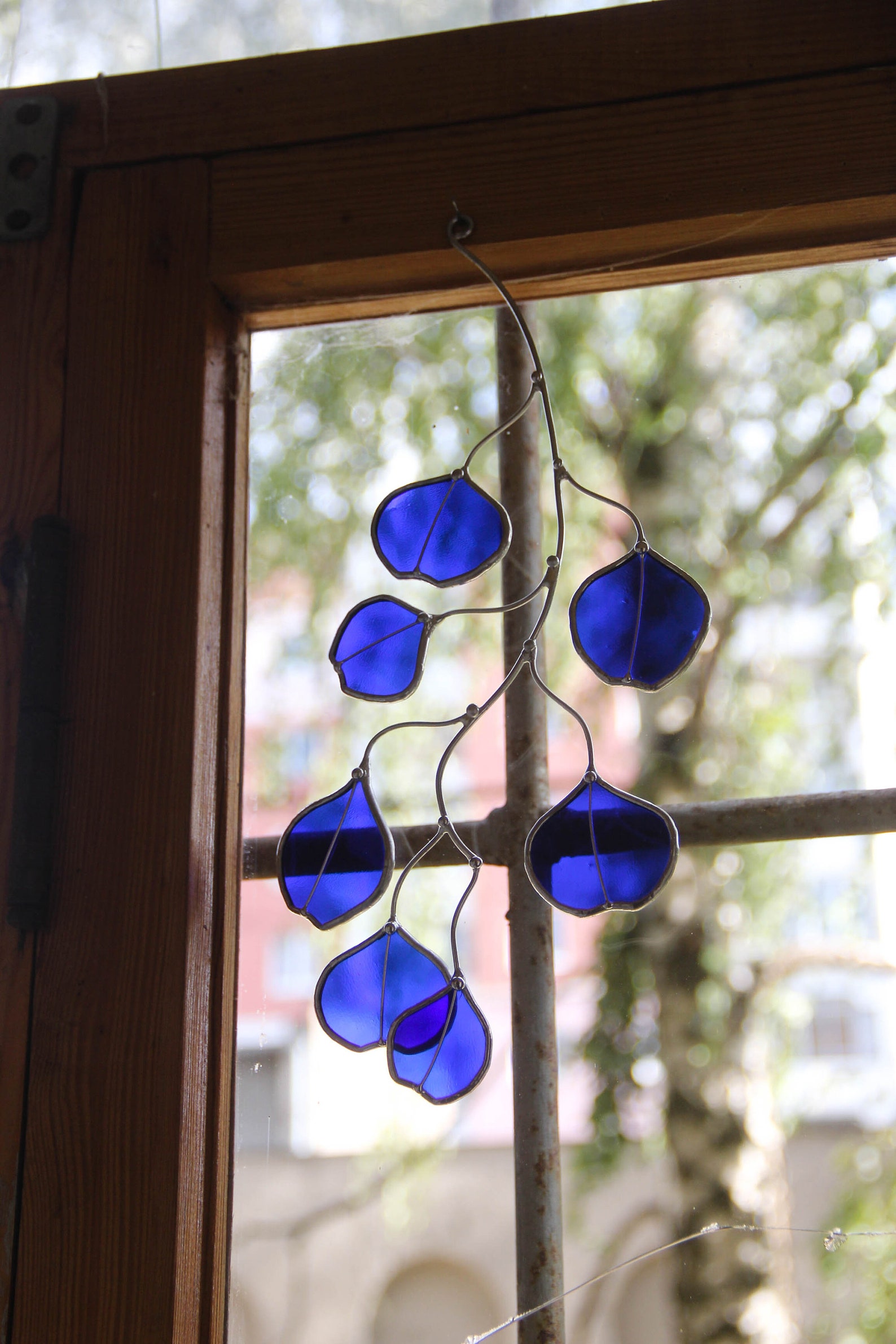 Stained Glass Sprig of Eucalyptus Stained Glass Window | Etsy