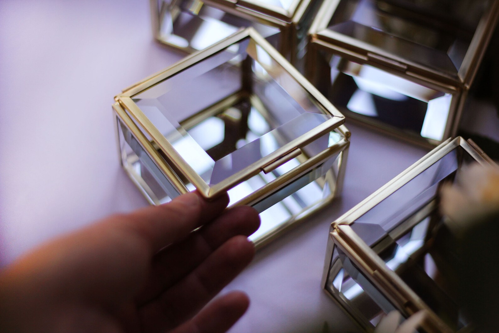 7.5x7.5x5cm Medium Size Square Glass Ring Box Stained Glass - Etsy