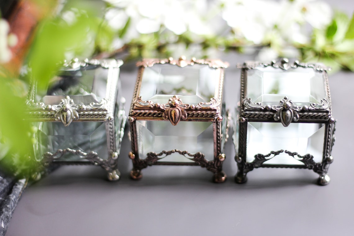 5x5x5cm Little Square Glass Box Ring Box Geometric Glass Box - Etsy