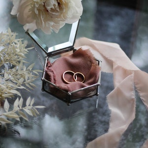 Low Wedding Ring Box Hexagon Jewelry Box Glass Box - Etsy