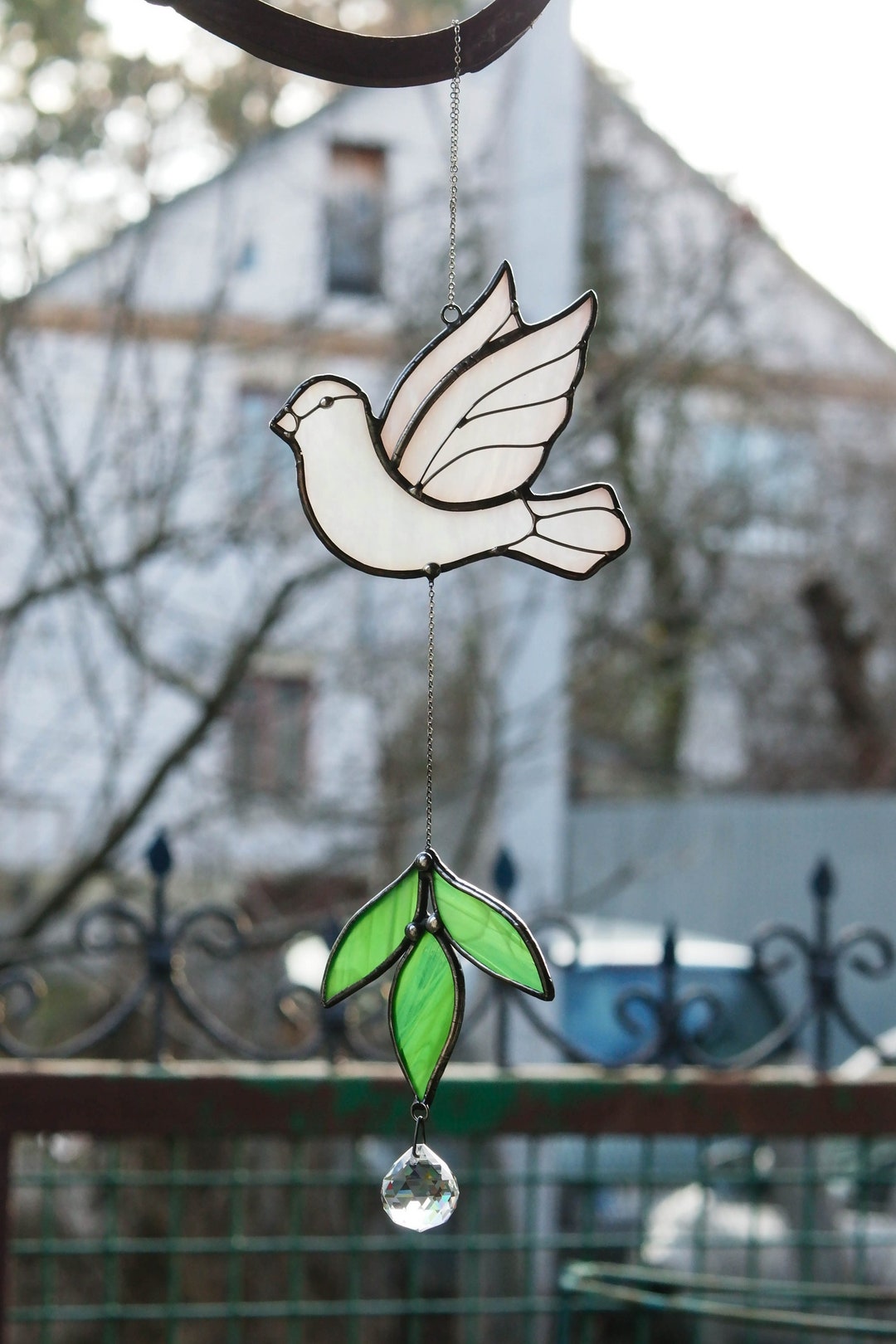 Dove of Peace. Stained Glass Window Hangings Decor, Stained Glass Art ...