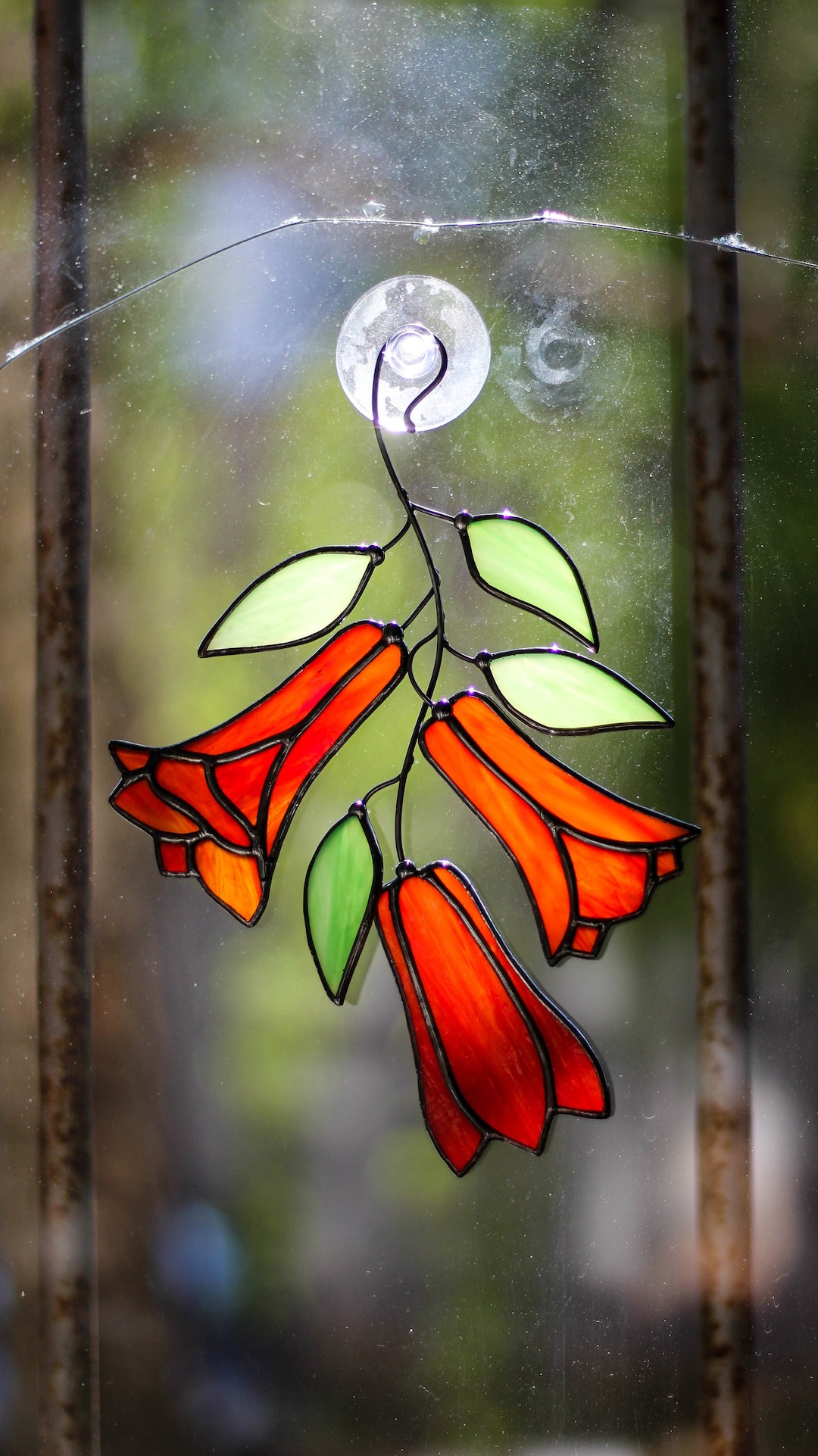 Copihue Flower, Lapageria Rosea, Stained Glass Sprig, Stained Glass ...