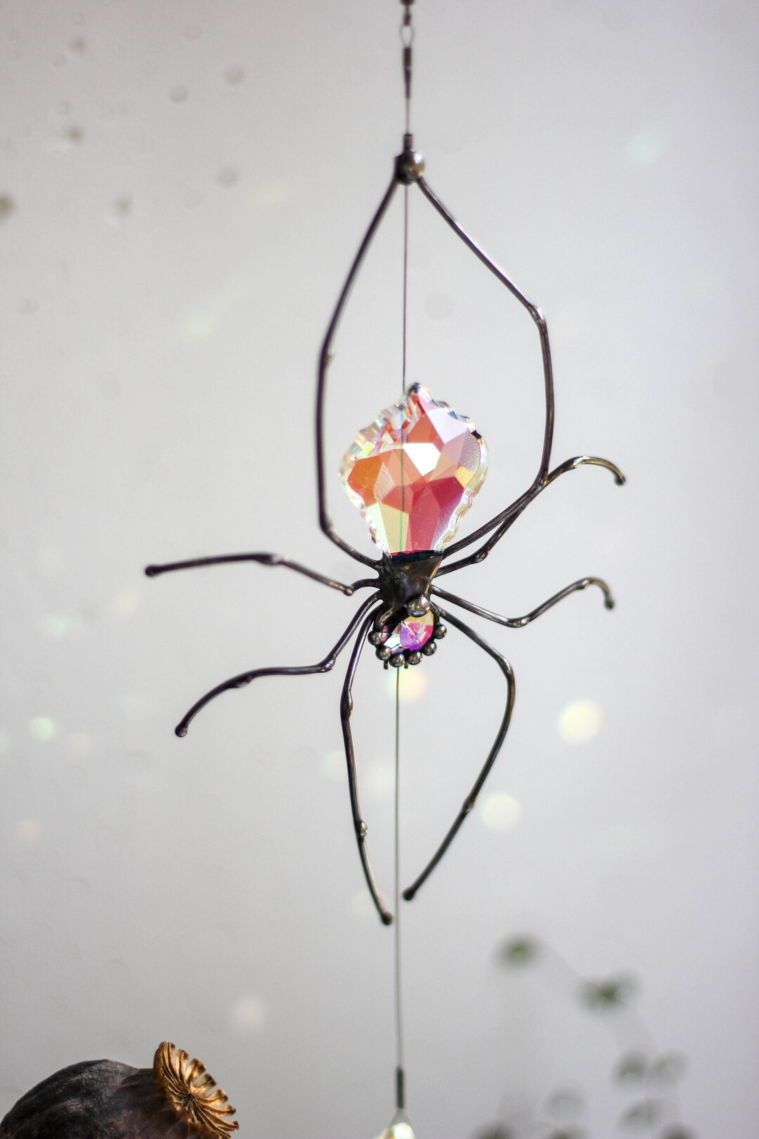Color Stained Glass Spider Big, Suncatcher, Stained Glass Window ...