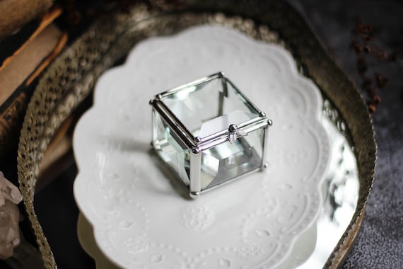 5x5x4cm Little Square Glass Box Ring Box Geometric Glass Box - Etsy