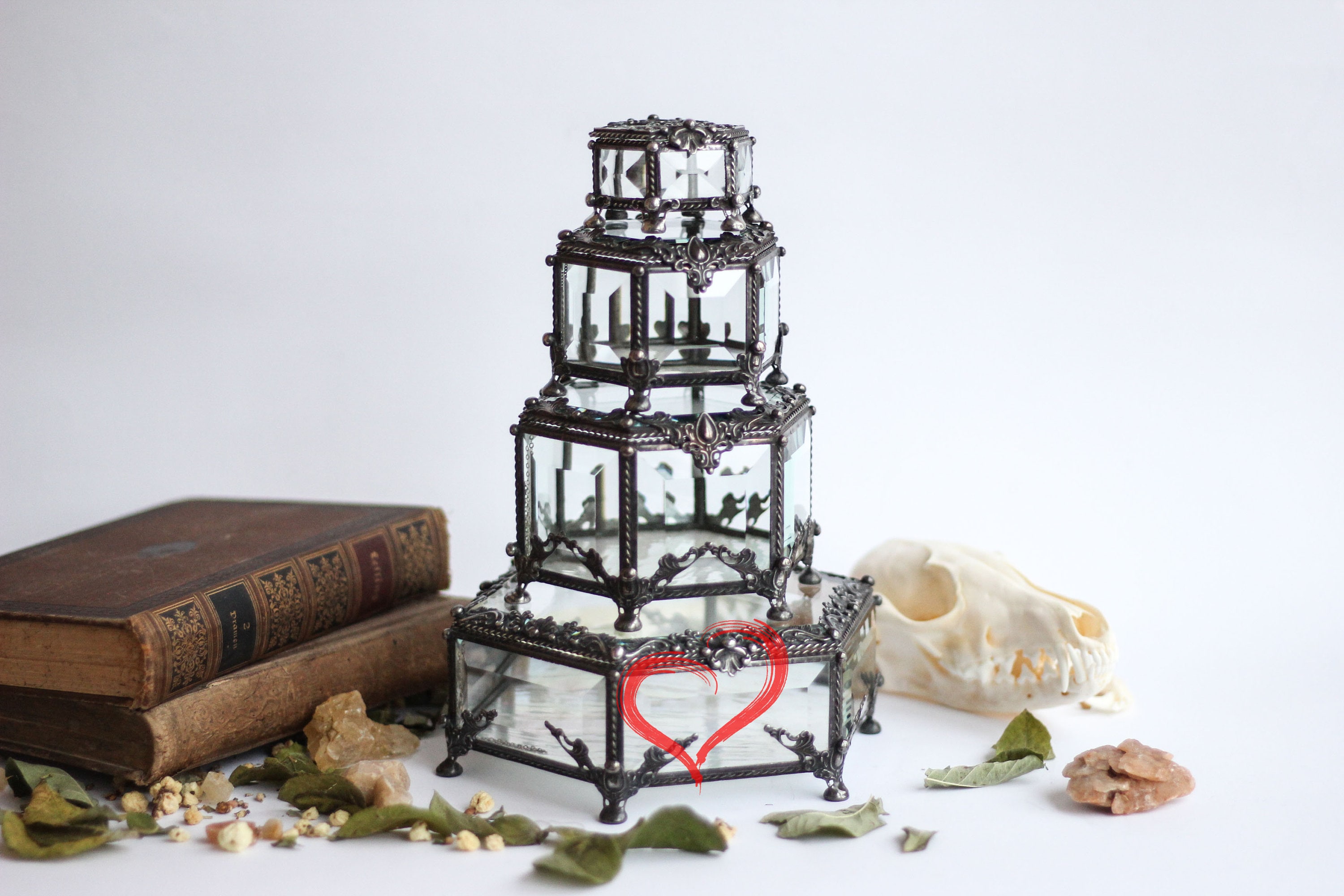 Box "royal Ball", Vintage, Display Box for Jewelery, Hexagon Box ...