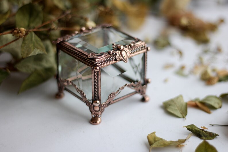 5x5x4cm Little Square Glass Box Ring Box Geometric Glass - Etsy