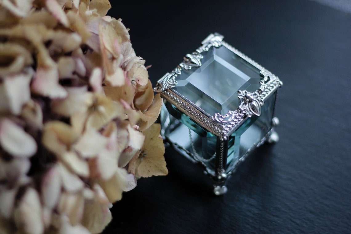 5x5x5cm Little Square Glass Box Ring Box Geometric Glass Box - Etsy