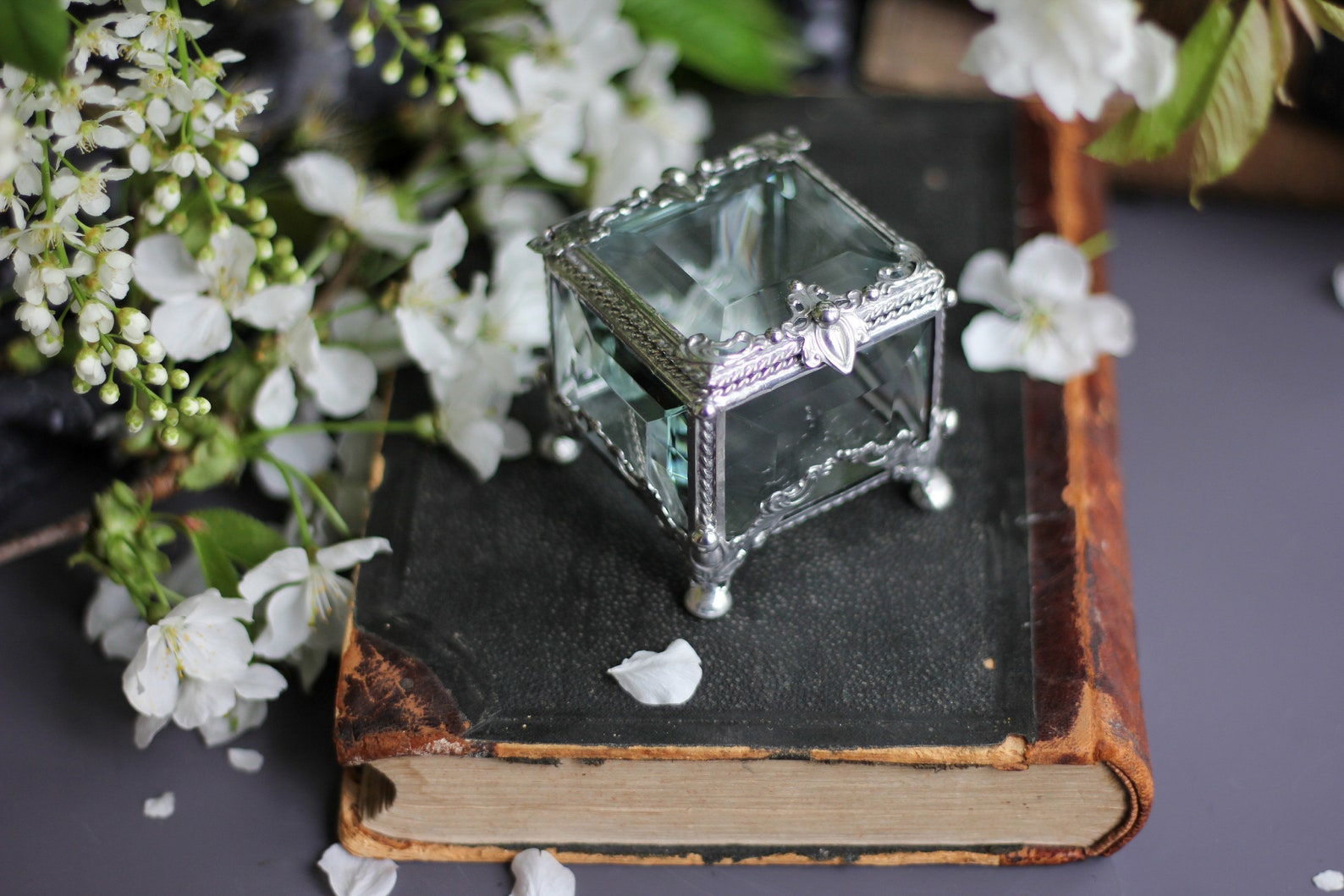 5x5x4cm Little Square Glass Box Ring Box Geometric Glass - Etsy