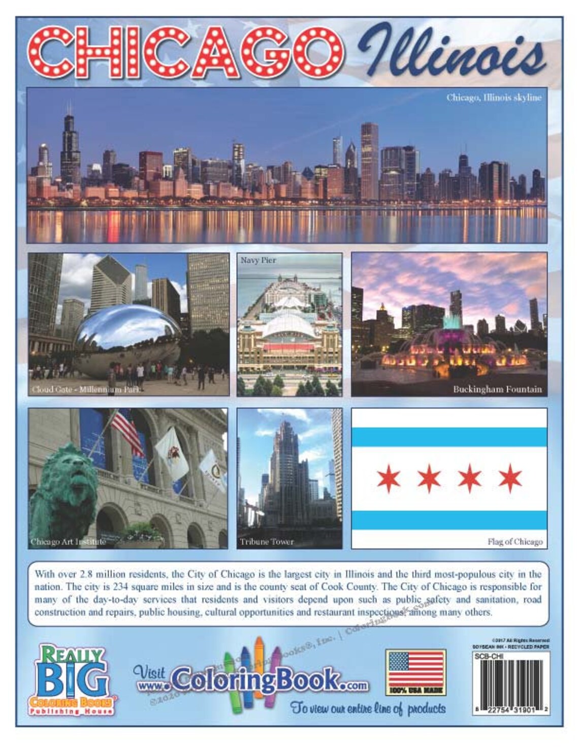 Chicago Coloring Book 8.5"x11" - Etsy