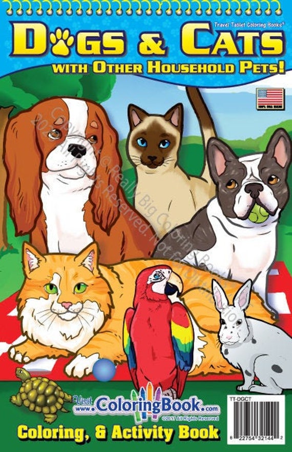 Dogs & Cats Coloring Book Dogs and Cats With Other Household - Etsy