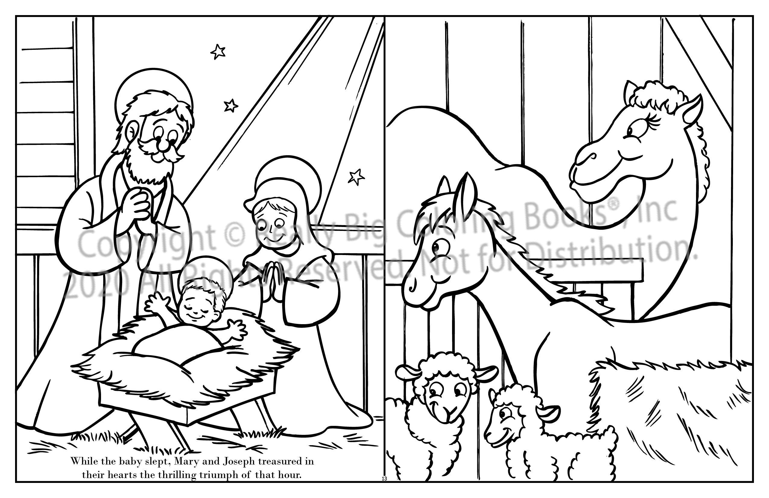 Story of Christmas Coloring Book 17"x11" - Etsy