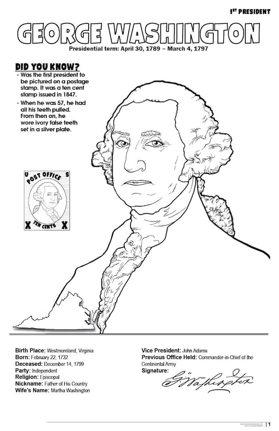 George And Martha Washington Coloring Page
