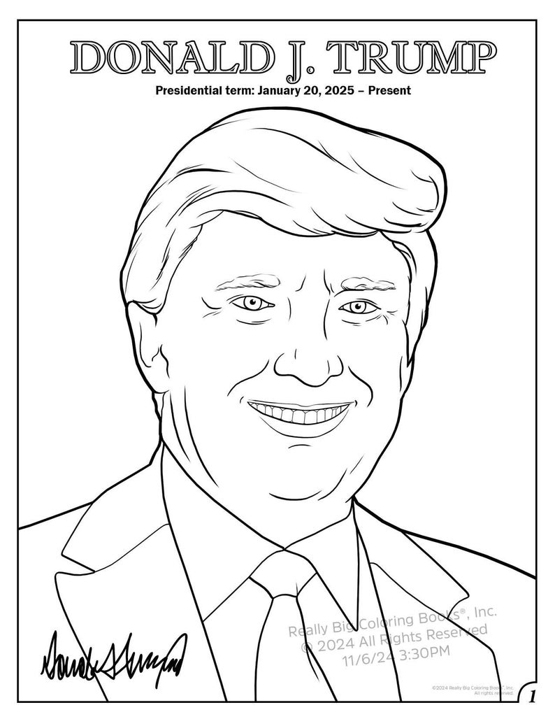 President 47 Donald Trump Coloring Book With JD Vance Vice President - Etsy