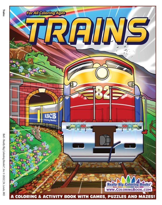 Trains Coloring and Activity Book | Etsy