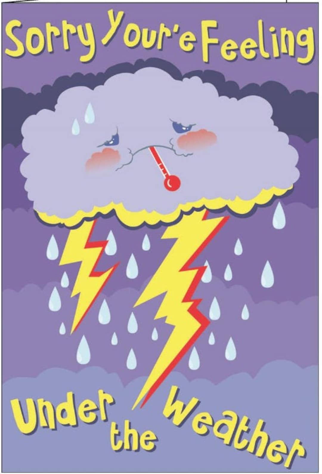 Giant Get Well Card: Under the Weather Greeting (18"x23") - Etsy