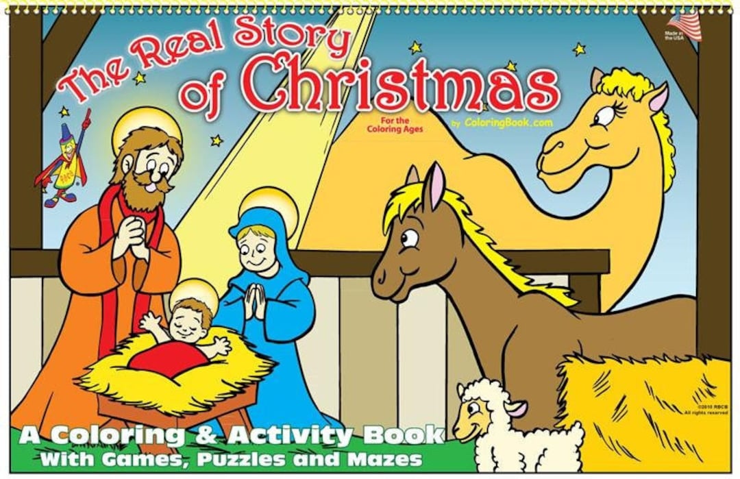 Story of Christmas Coloring Book 17"x11" - Etsy