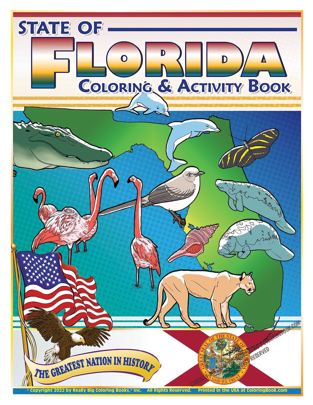 Florida State Coloring Book 8.5"x11" - Florida Coloring Book, Coloring ...