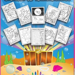 Mermaid Coloring Book - Mermaids Coloring and Activity Book - RBCB - Etsy