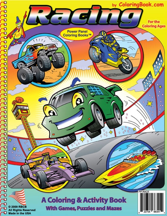 Racing Coloring Book Racing Power Panel Coloring Book® | Etsy