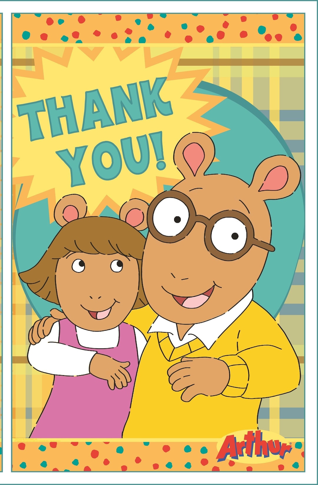 Arthur™ Thank You Greeting Card - Etsy