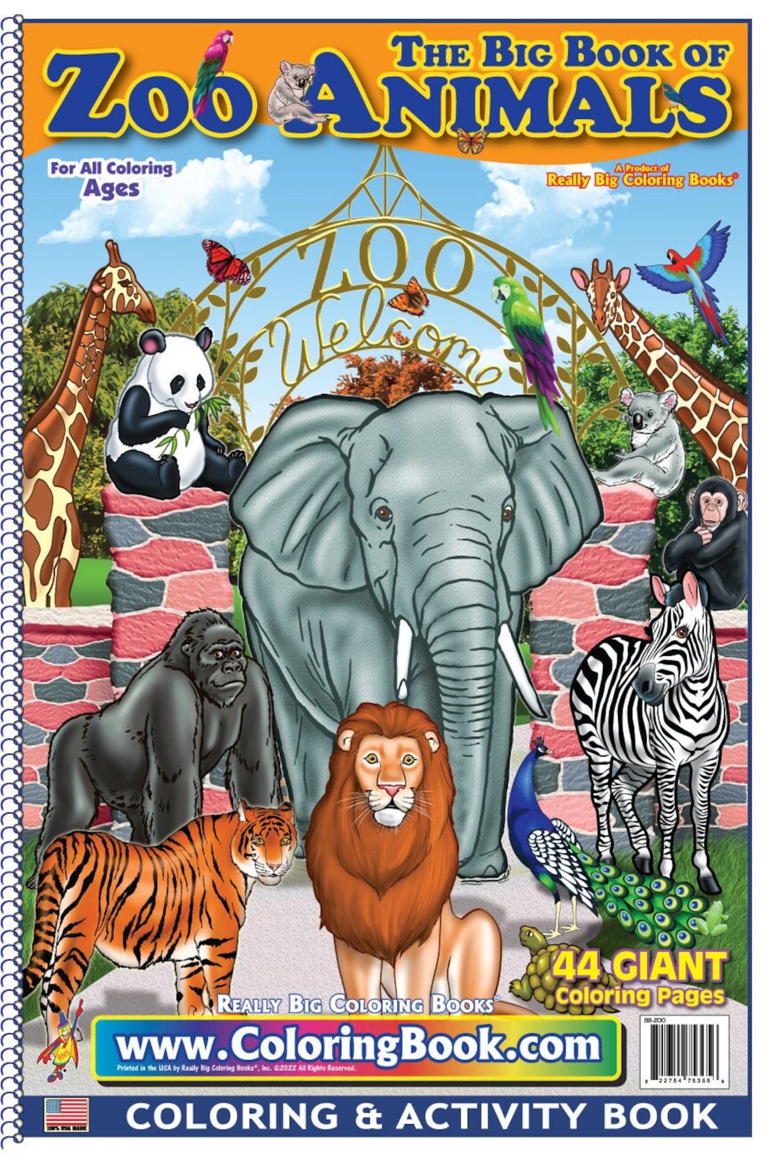 Zoo Animals Coloring Book 12 X 18 - Etsy