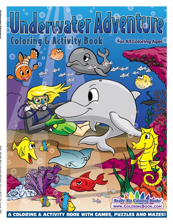 Underwater Coloring Book Underwater Adventures Power Panel | Etsy