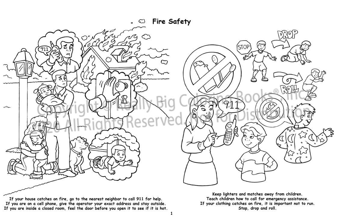 Child Safety Coloring Book® 17"x11" - Etsy