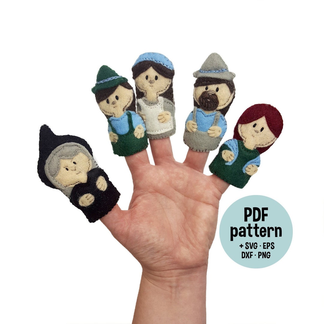 Hansel and Gretel Felt Finger Puppets Pdf Pattern - Etsy