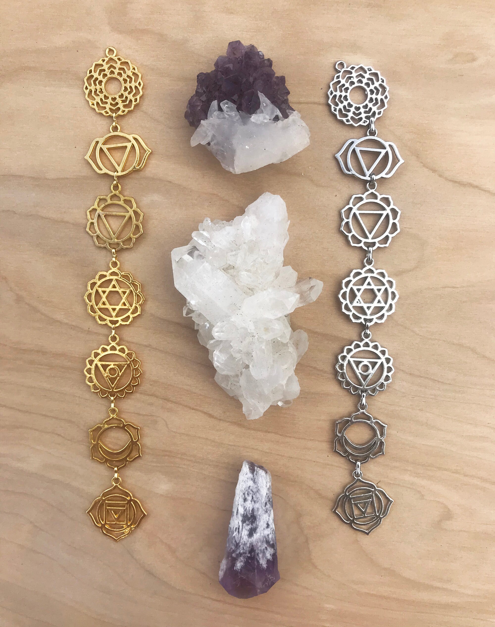 7 Chakras Body Chain in Silver or Gold Single or Double - Etsy